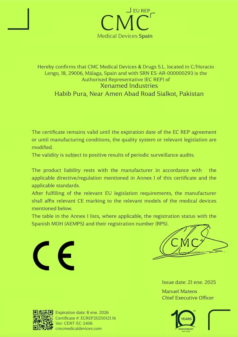 EC Representative Certificate – XENAMED Industries
